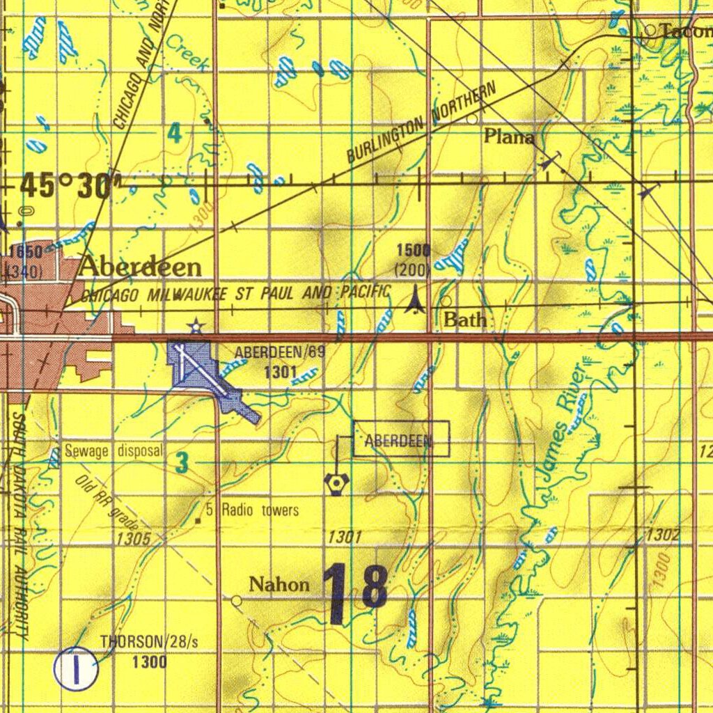 Aberdeen, 1982, 1st edition of JOG Air NL-14-8 at 250000 scale Map by ...