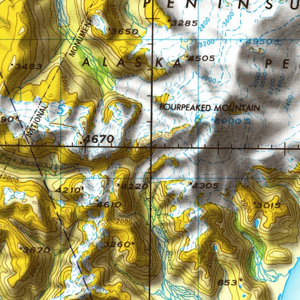 Afognak, 1990, 2nd edition of JOG Air NO-5-5 at 250000 scale Map by ...