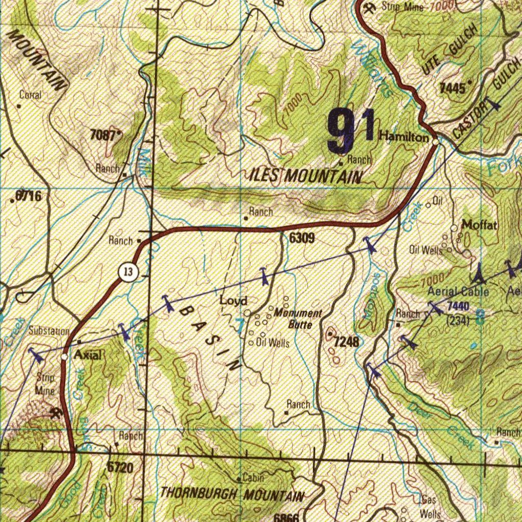 Craig, Colorado, 1988, 1st edition of JOG Air NK-13-10 at 250000 scale ...