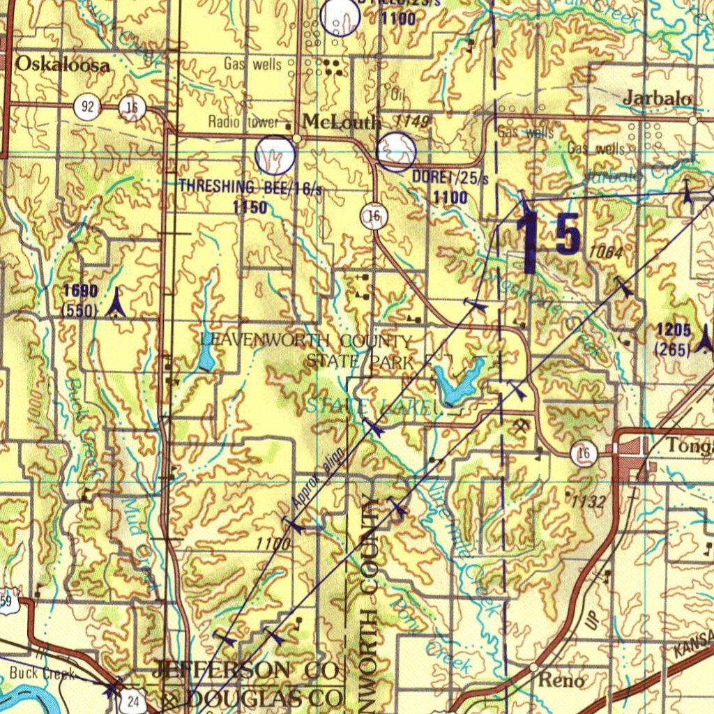 Kansas City, 1981, 1st edition of JOG Air NJ-15-1 at 250000 scale Map ...