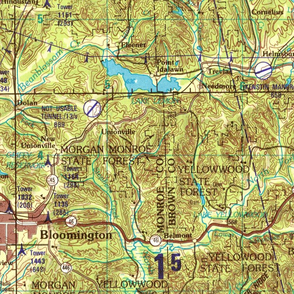 Indianapolis, 1985, 4th edition of JOG Air NJ-16-2 at 250000 scale Map ...