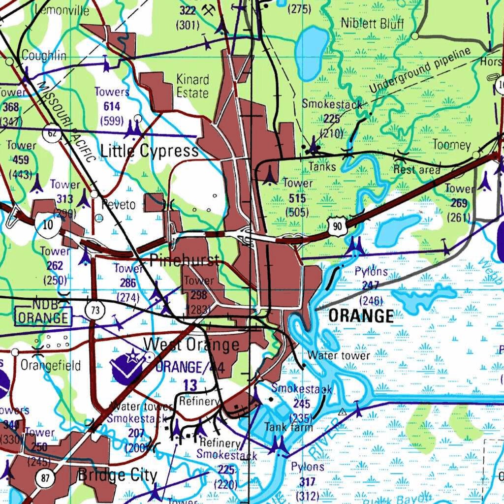 Lake Charles, 1998, 9th edition of JOG Air NH-15-5 at 250000 scale Map ...