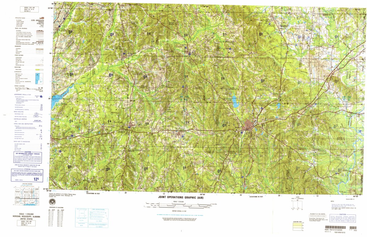 Meridian, 1989, 2nd edition of JOG Air NI-16-10 at 250000 scale Map by ...