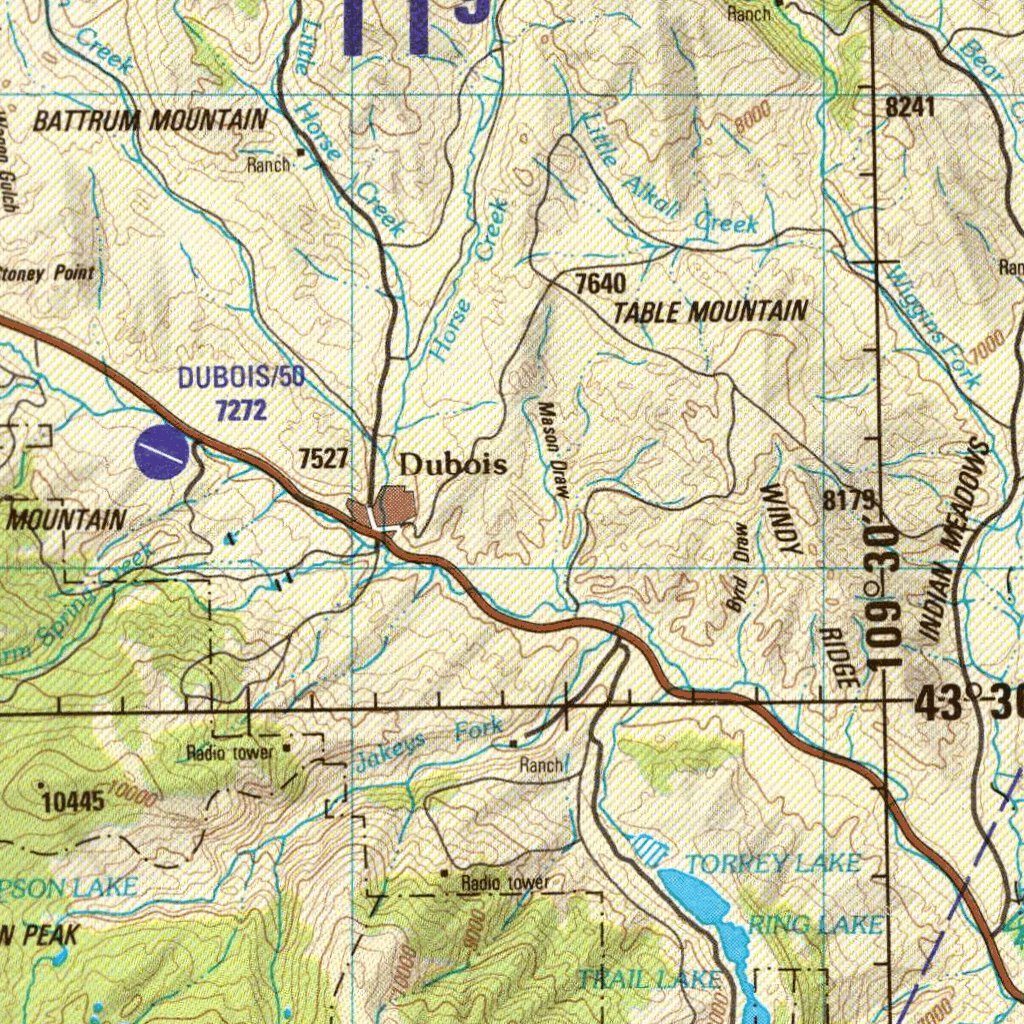 Thermopolis, 1989, 2nd edition of JOG Air NK-12-3 at 250000 scale Map ...