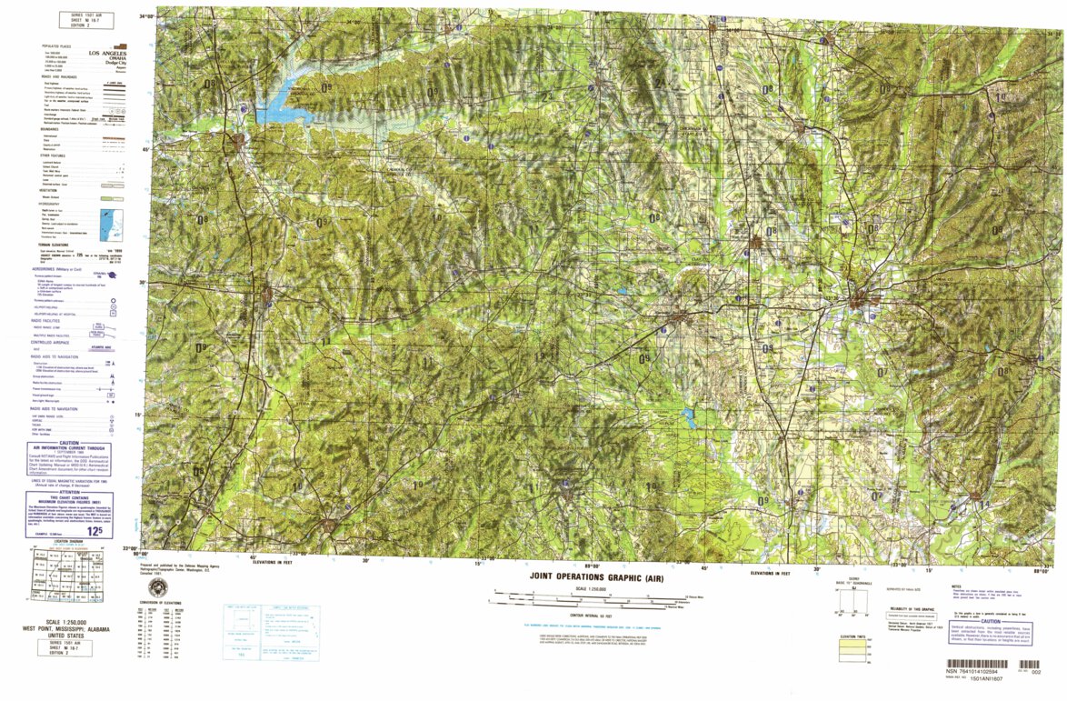 West Point, 1989, 2nd edition of JOG Air NI-16-7 at 250000 scale Map by ...