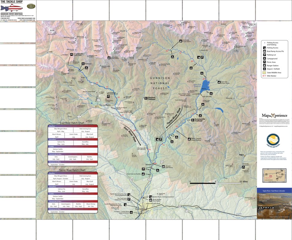 Taylor River Colorado Fishing Map- Fish Colorado by Map the Xperience ...