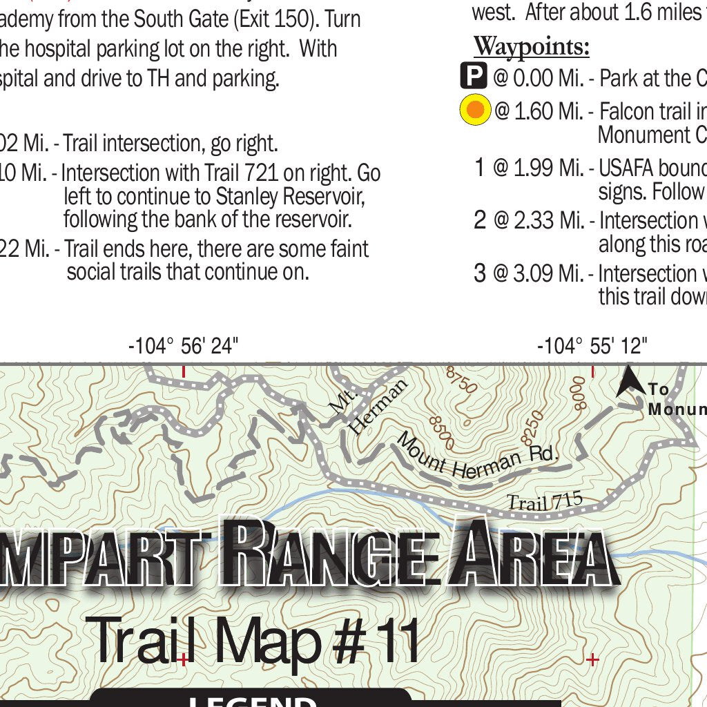 Trail Map# 11, Rampart Range Area, Pikes Peak Region Series by Pocket ...