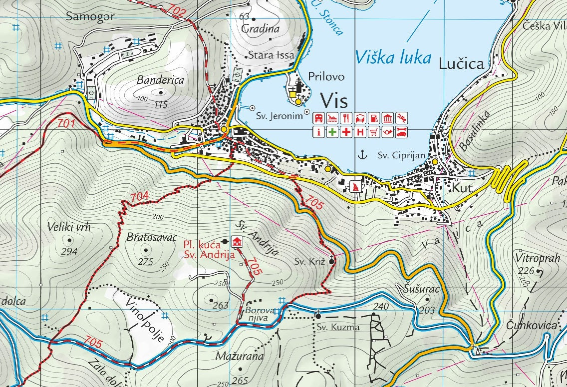 Otok Vis Map by Croatian Mountain Rescue Service - HGSS | Avenza Maps