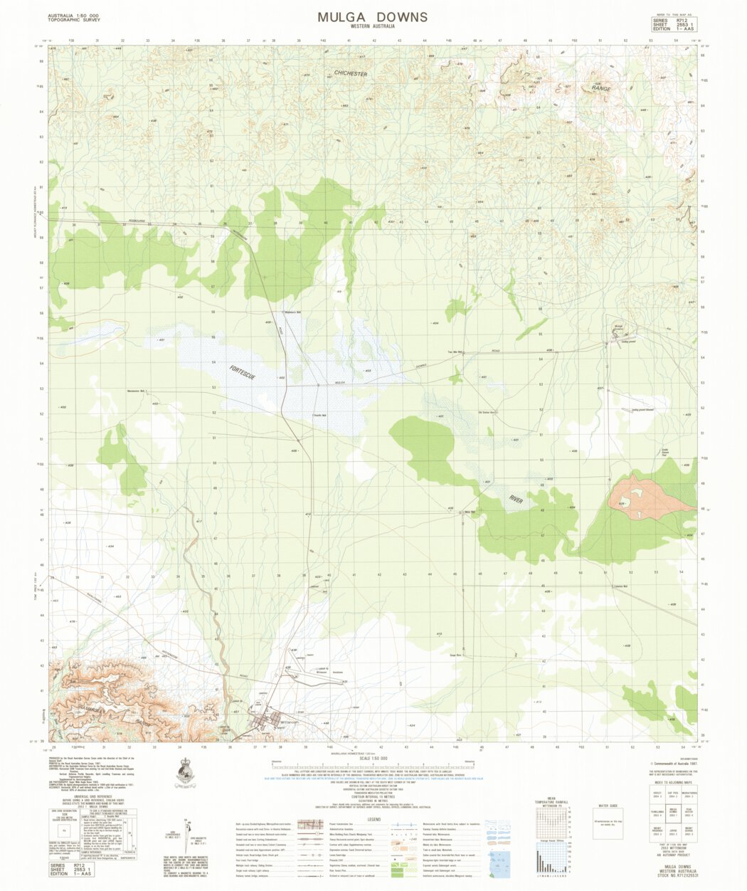 Mulga Downs (2553-1) Map by Geoscience Australia | Avenza Maps