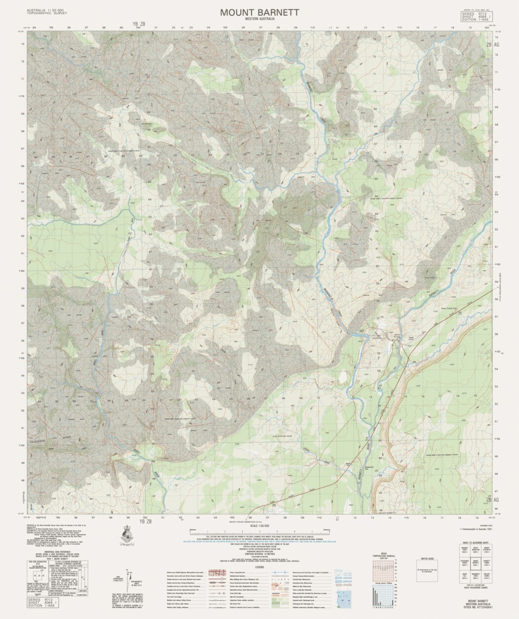 Mount Barnett (4064-1) Map by Geoscience Australia | Avenza Maps