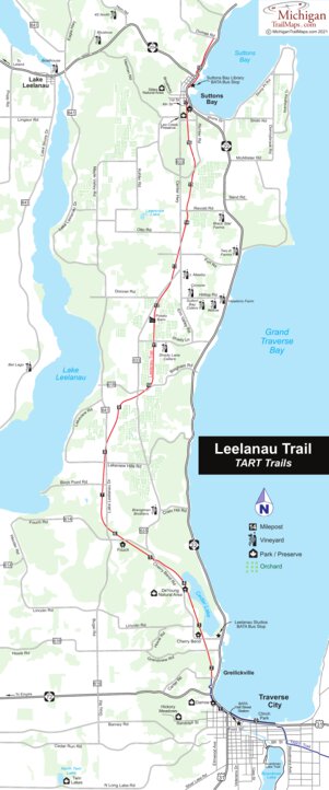Leelanau Trail Map by MichiganTrailMaps.com | Avenza Maps