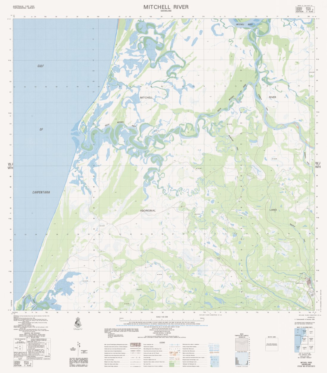 Mitchell River (7267-3) Map by Geoscience Australia | Avenza Maps