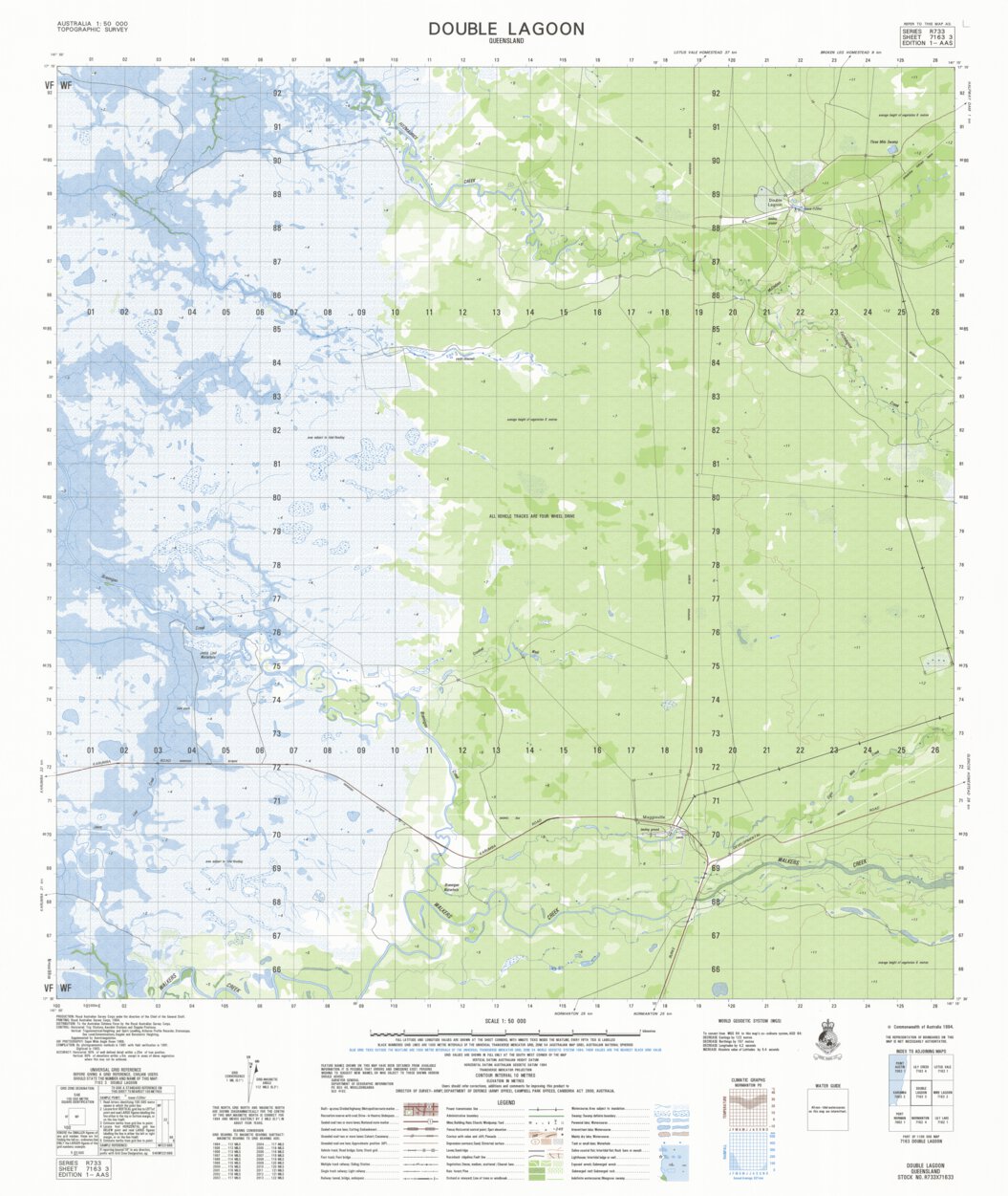 Double Lagoon (7163-3) Map by Geoscience Australia | Avenza Maps