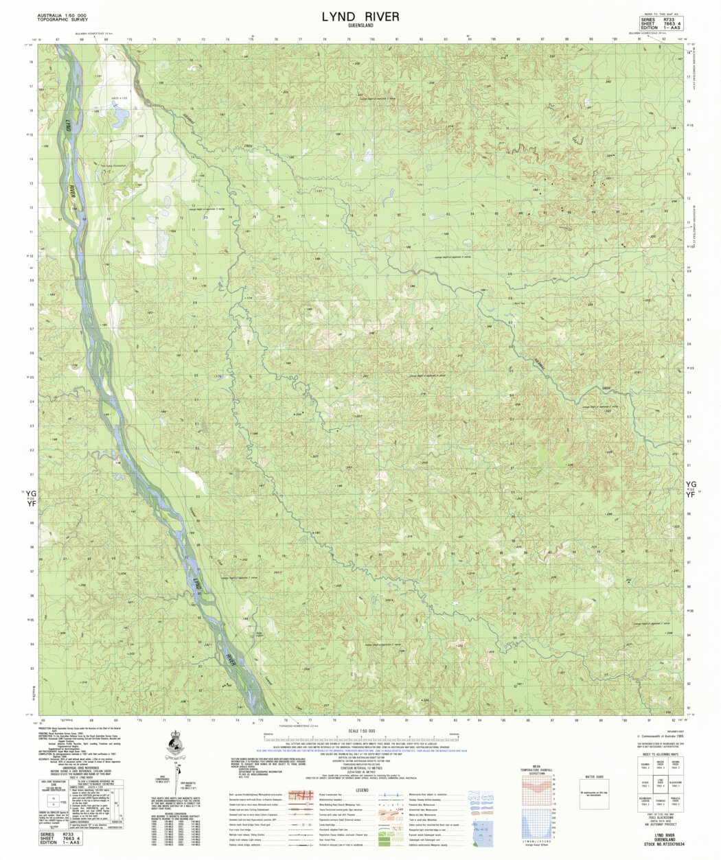 Lynd River (7663-4) Map by Geoscience Australia | Avenza Maps