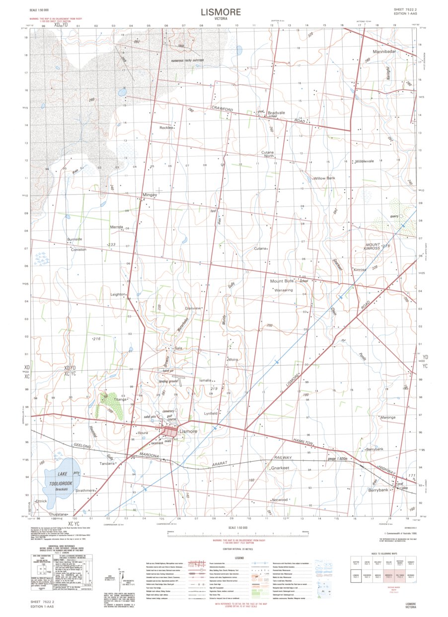 Lismore (7522-2) Map by Geoscience Australia | Avenza Maps