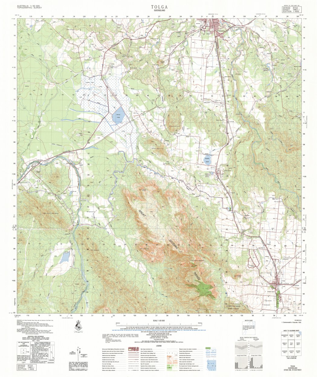 Tolga (7963-1) Map by Geoscience Australia | Avenza Maps