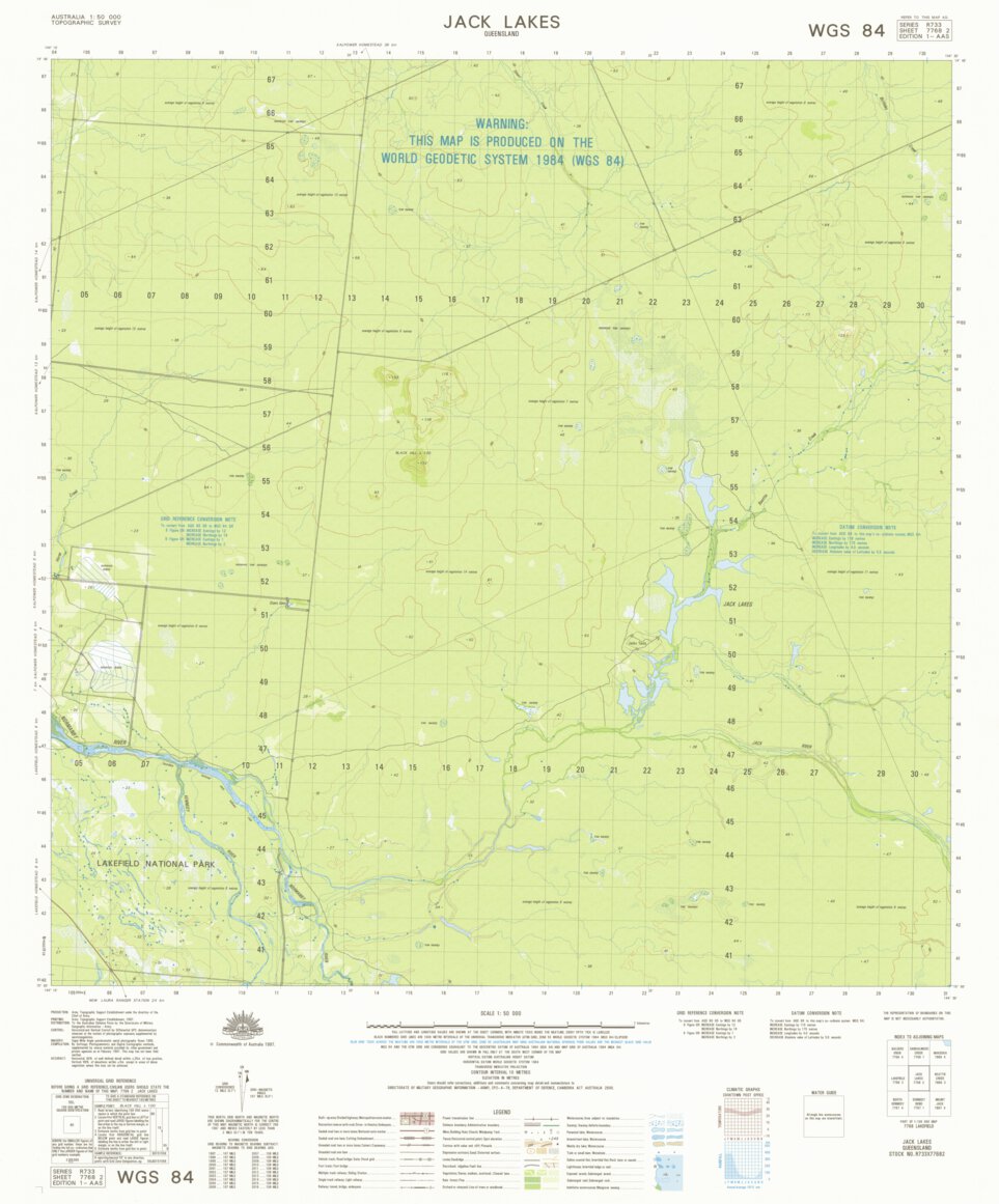 Jack Lakes (7768-2) Map by Geoscience Australia | Avenza Maps