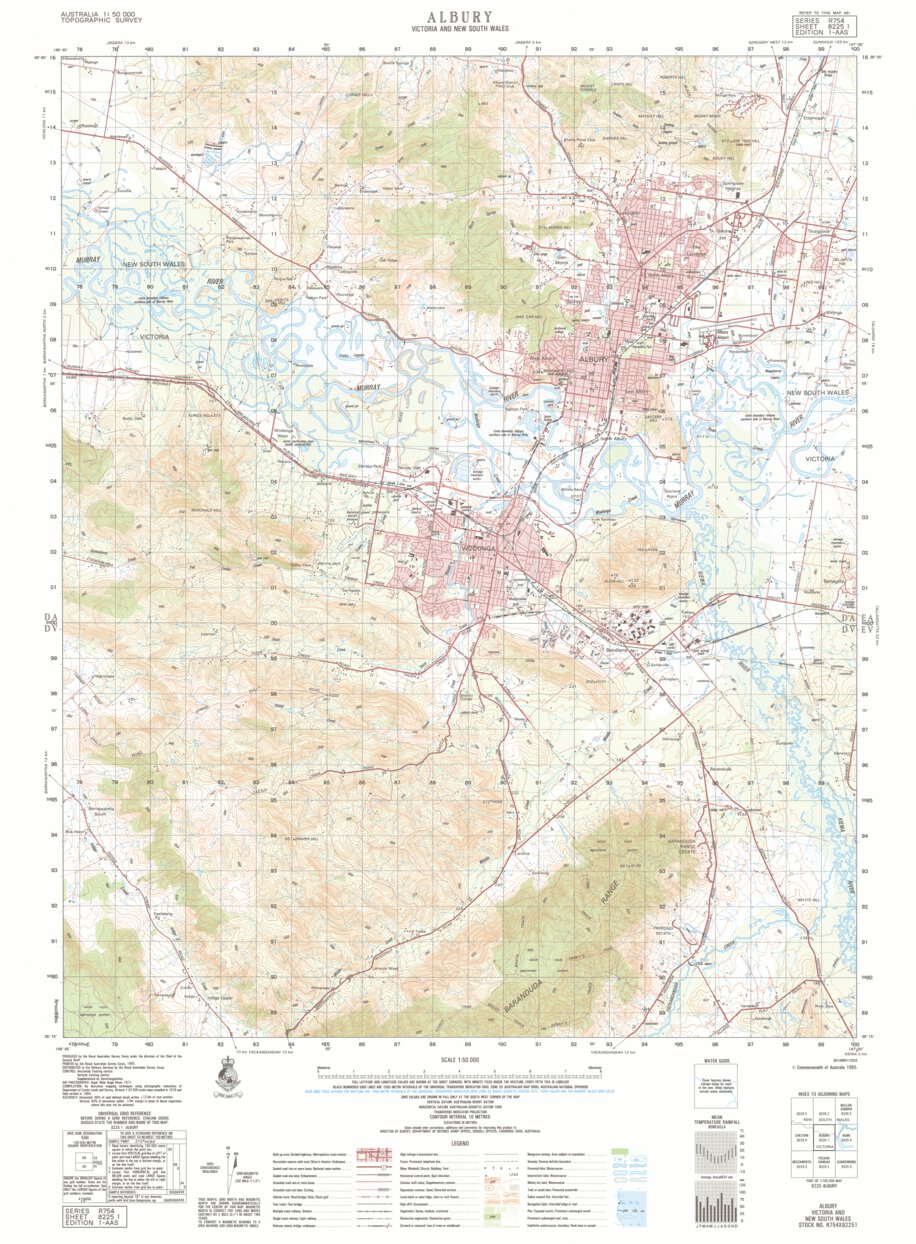 Albury (8225-1) Map by Geoscience Australia | Avenza Maps