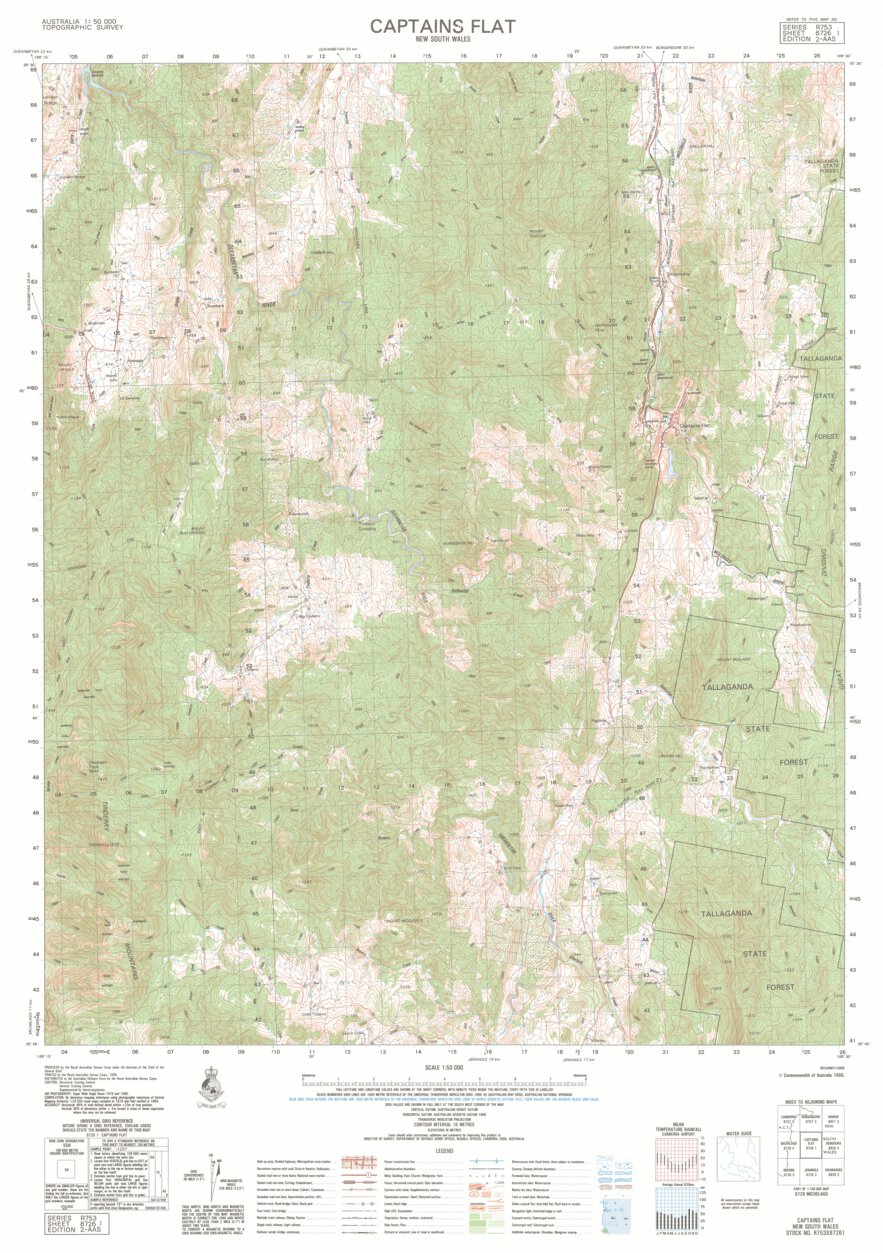Captains Flat (8726-1) Map by Geoscience Australia | Avenza Maps