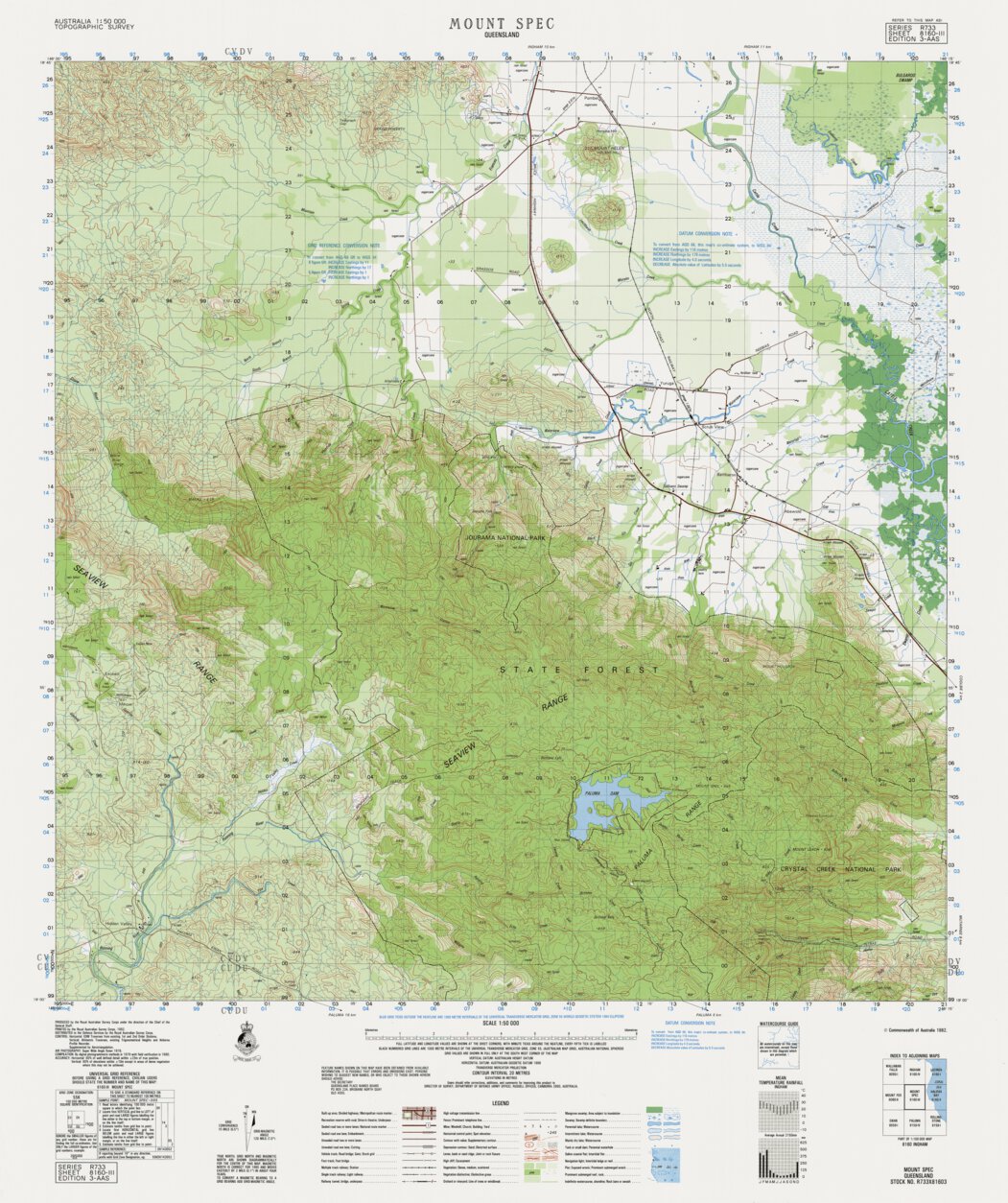 Mount Spec (8160-3) Map by Geoscience Australia | Avenza Maps