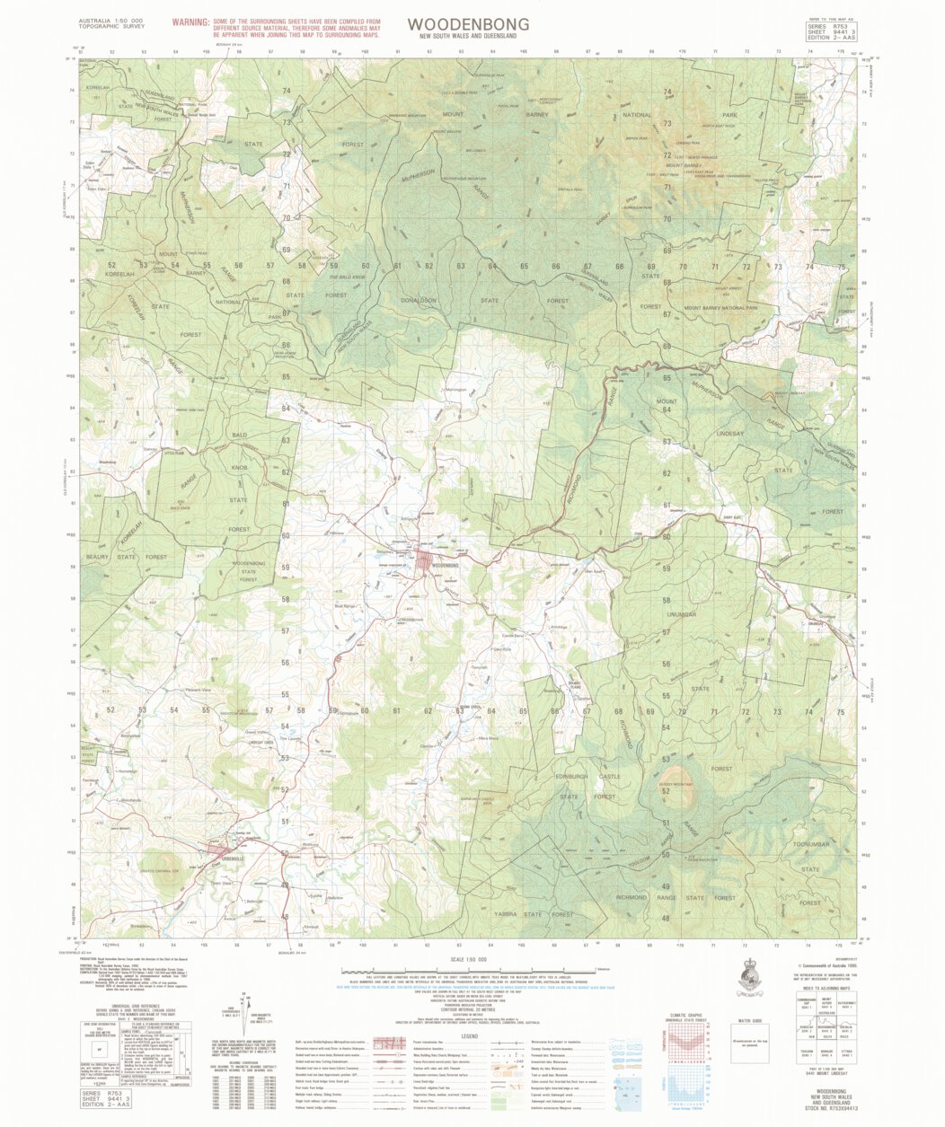 Woodenbong (9441-3) Map by Geoscience Australia | Avenza Maps