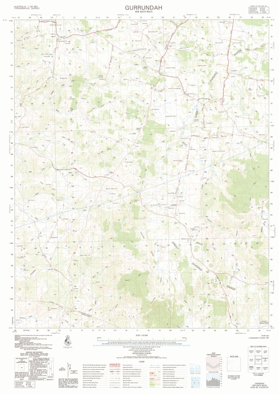 Gurrundah (8728-1) Map by Geoscience Australia | Avenza Maps