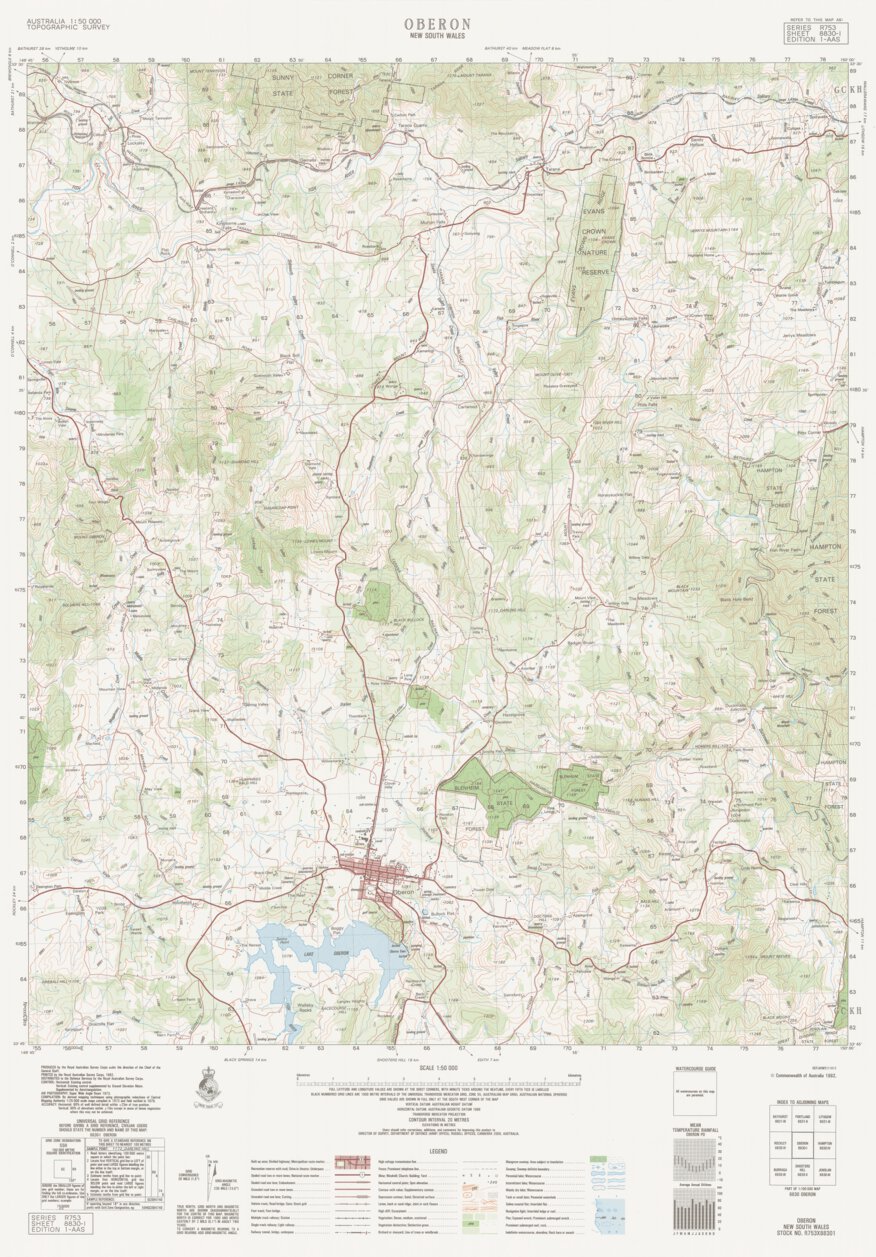Oberon (8830-1) Map by Geoscience Australia | Avenza Maps