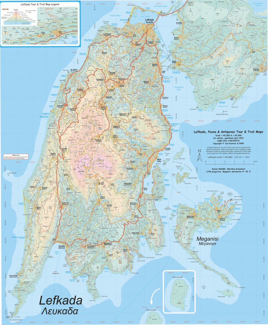 Lefkada Tour & Trail Map by Discovery Walking Guides Ltd | Avenza Maps