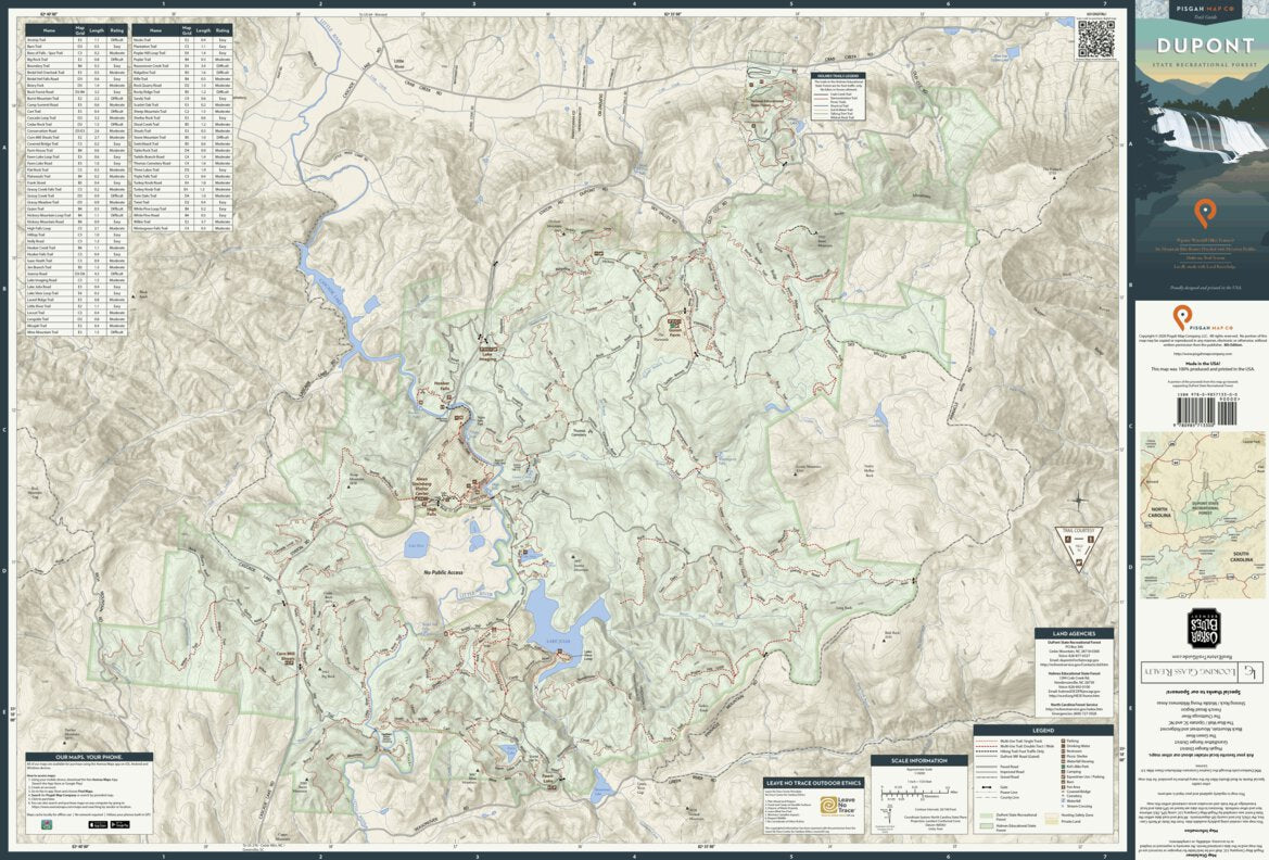 DuPont State Recreational Forest Map by Pisgah Map Company, LLC ...
