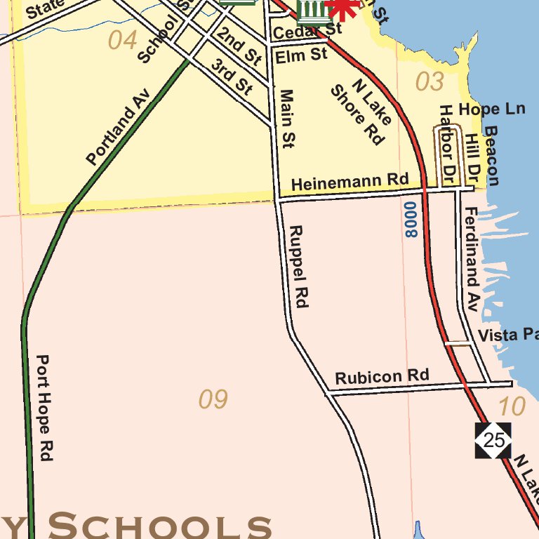 Rubicon Township and Village of Port Hope, Huron County, Michigan Map ...