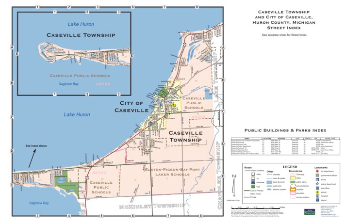 Caseville Township and City of Caseville, Huron County, Michigan Map by ...