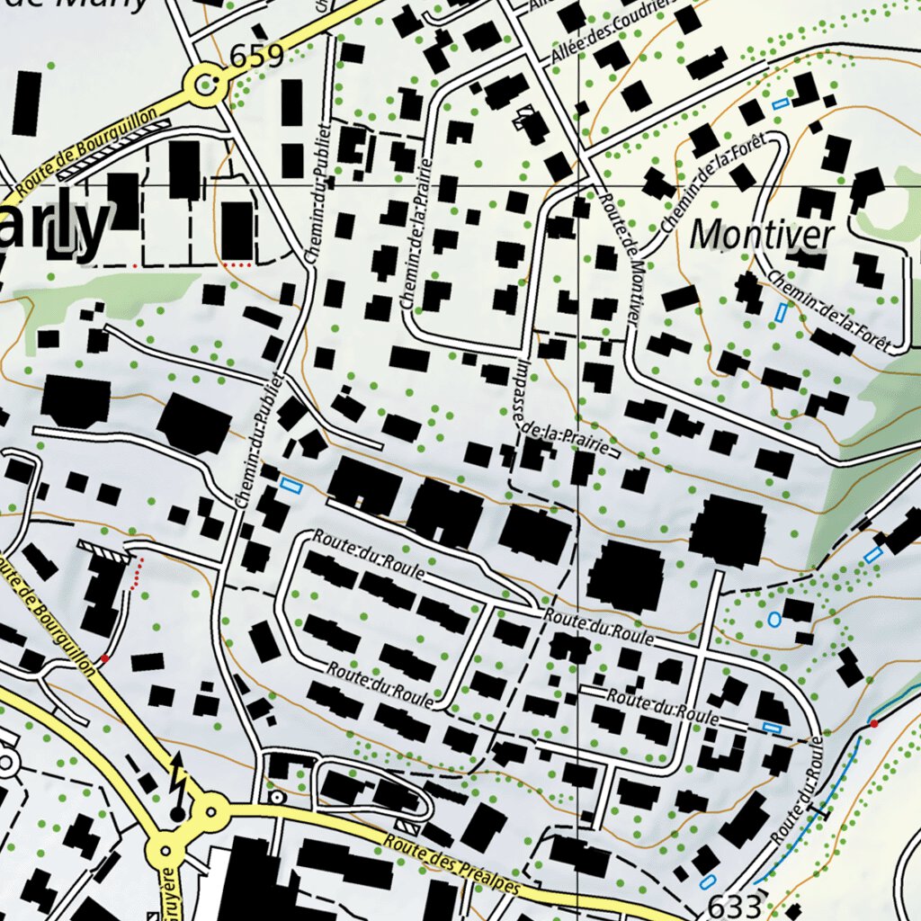 Le Mouret, 1:10,000 Map by SwissTopo | Avenza Maps