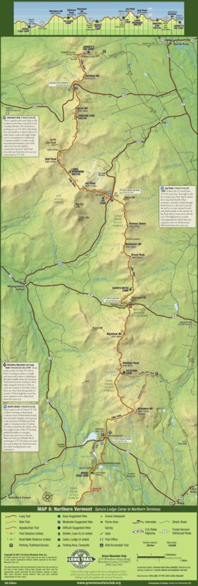 Long Trail Map 6th edition by Green Mountain Club | Avenza Maps