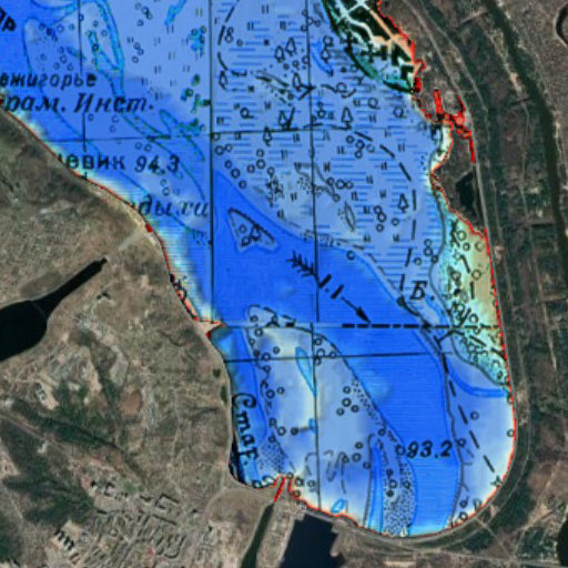 Київське водосховище. Карта до затоплення. Map by Fisherman Navigation ...