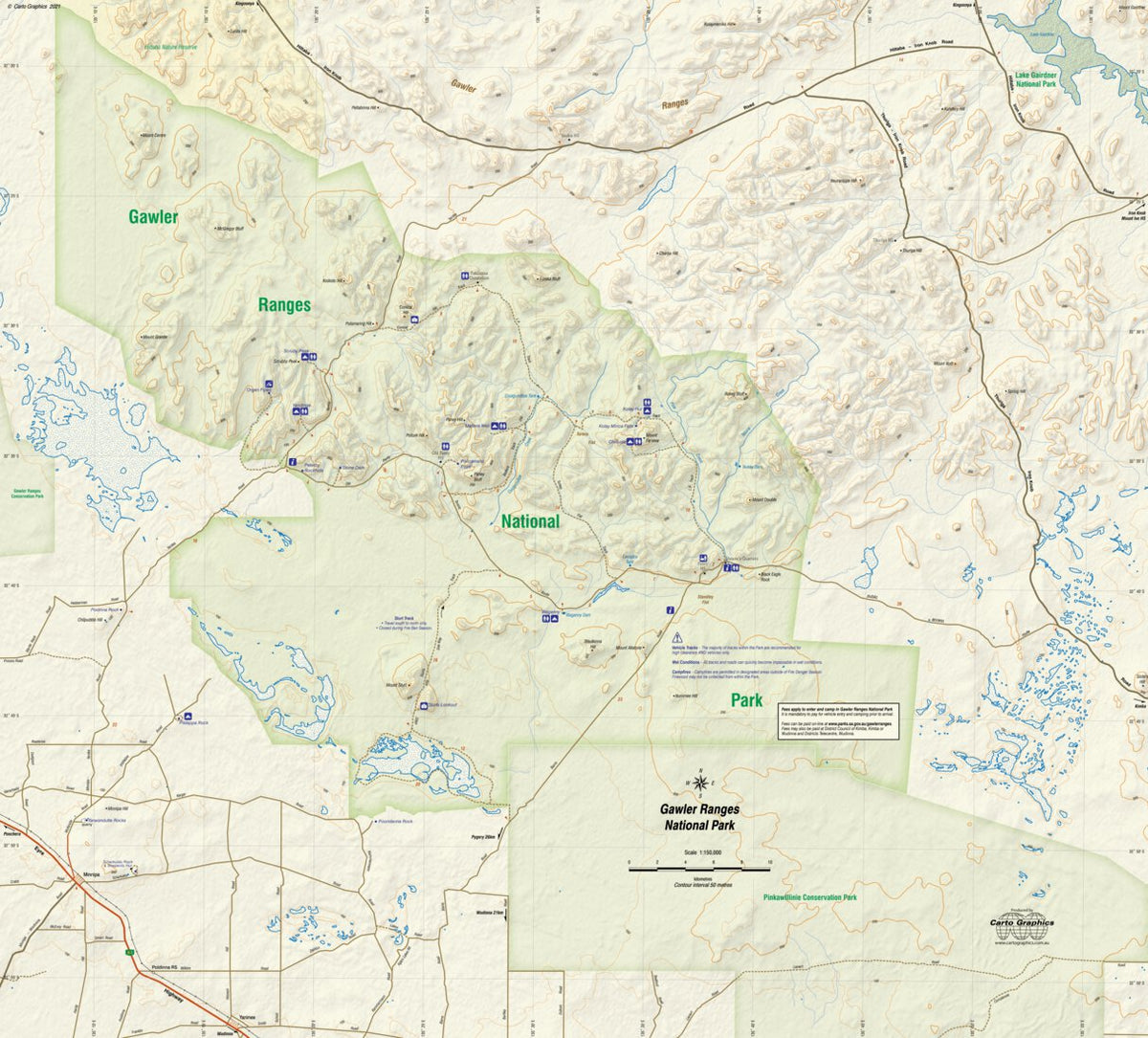 Gawler Ranges National Park Map by Carto Graphics | Avenza Maps