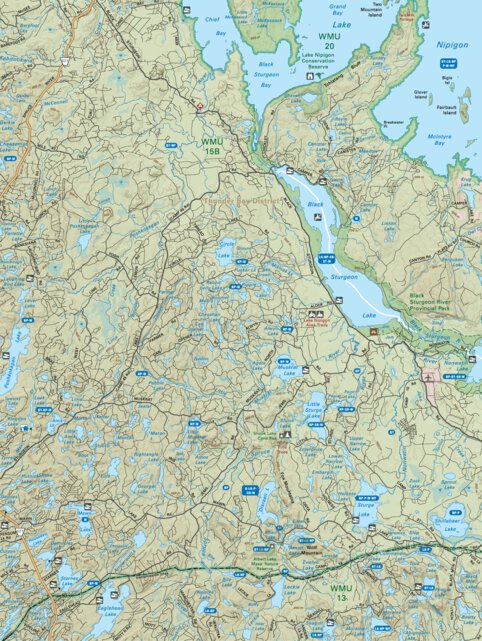 NWON29 Black Sturgeon Lake - Northwestern Ontario Topo Map by Backroad ...