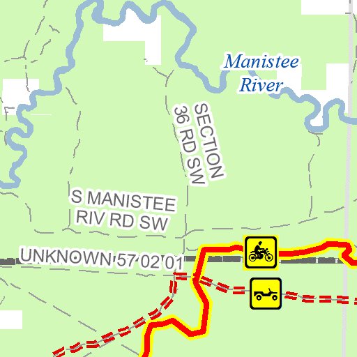 North Missaukee Trail Route Motorcycle And MCCCT Central Map by MI DNR ...