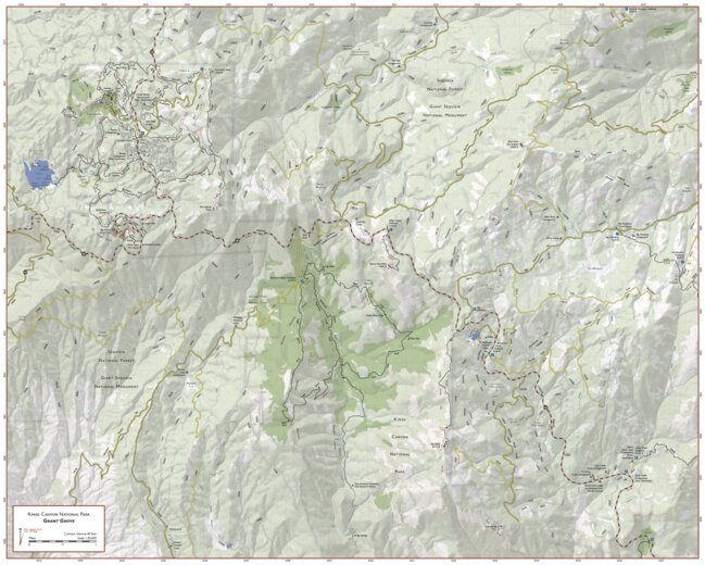 Grant Grove (Kings Canyon National Park) Map by Redwood Hikes Press ...