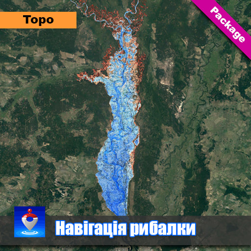 Київське водосховище. Карта до затоплення. Map by Fisherman Navigation ...
