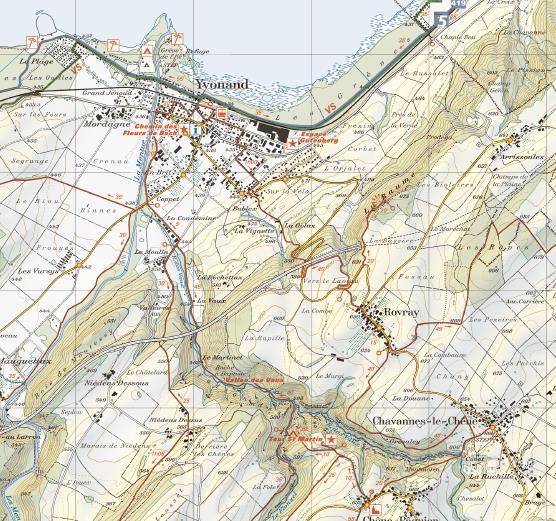 Yverdon-les-Bains Région, 1:25‘000, Hiking Map by Orell Fuessli ...