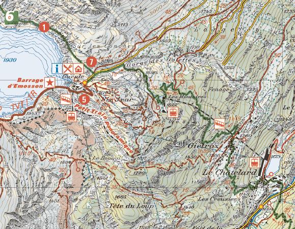 Vallée du Trient, 1:25‘000, Hiking Map by Orell Fuessli Kartographie AG ...
