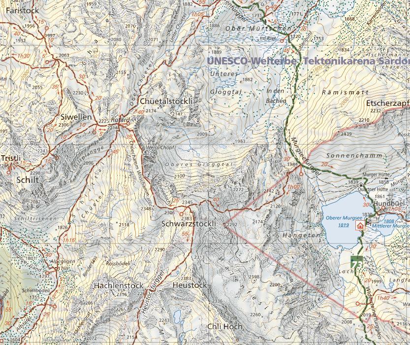 Flumserberg - Walensee, 1:25‘000, Hiking Map by Orell Fuessli ...