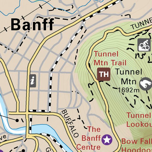 Banff & Area Topo Map - Banff National Park Alberta by Backroad ...