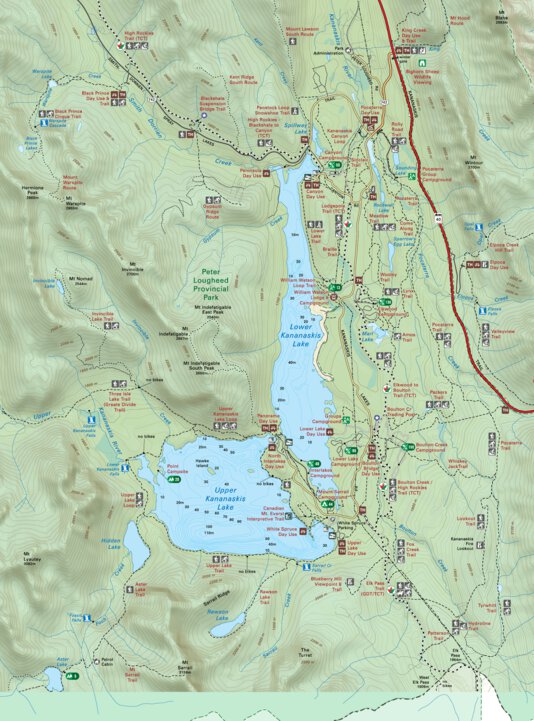 Kananaskis Lakes Topo Map – Peter Lougheed Provincial Park by Backroad ...