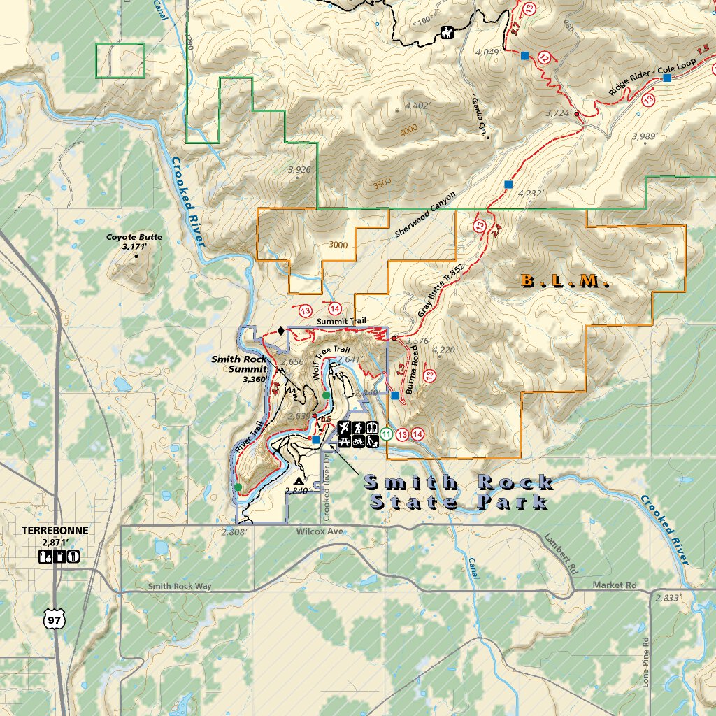 Sisters & Redmond, Oregon High Desert Trail Map by Adventure Maps, Inc ...