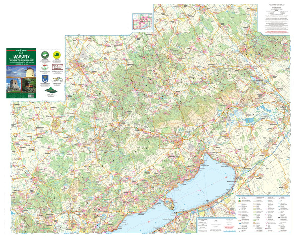 Bakony / Balaton-felvidék turista-biciklis térkép, Tourist Biking Map ...