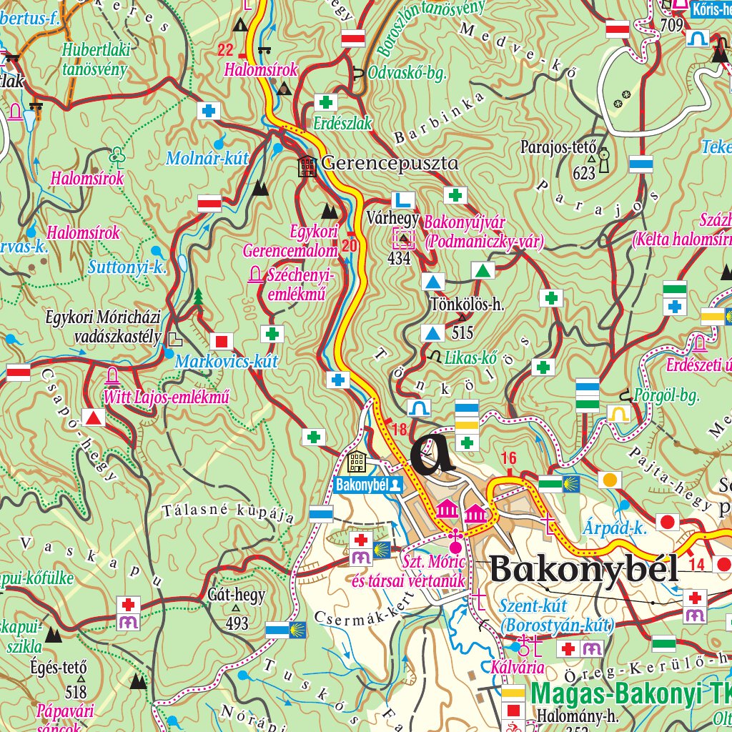 Bakony / Balaton-felvidék turista-biciklis térkép, Tourist Biking Map ...