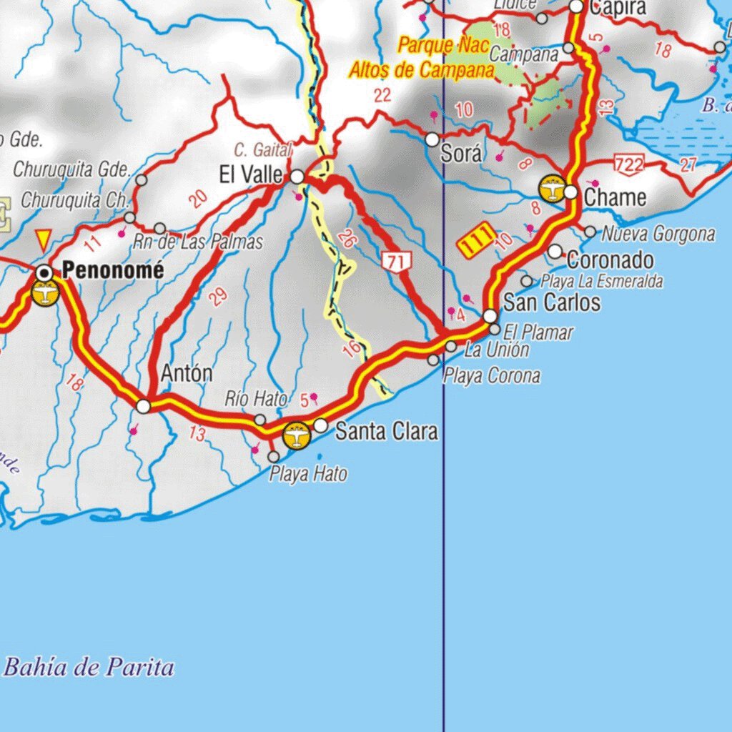 Mapa de Rutas y Caminos de Panama Map by MAPAS ARGENGUIDE De ...