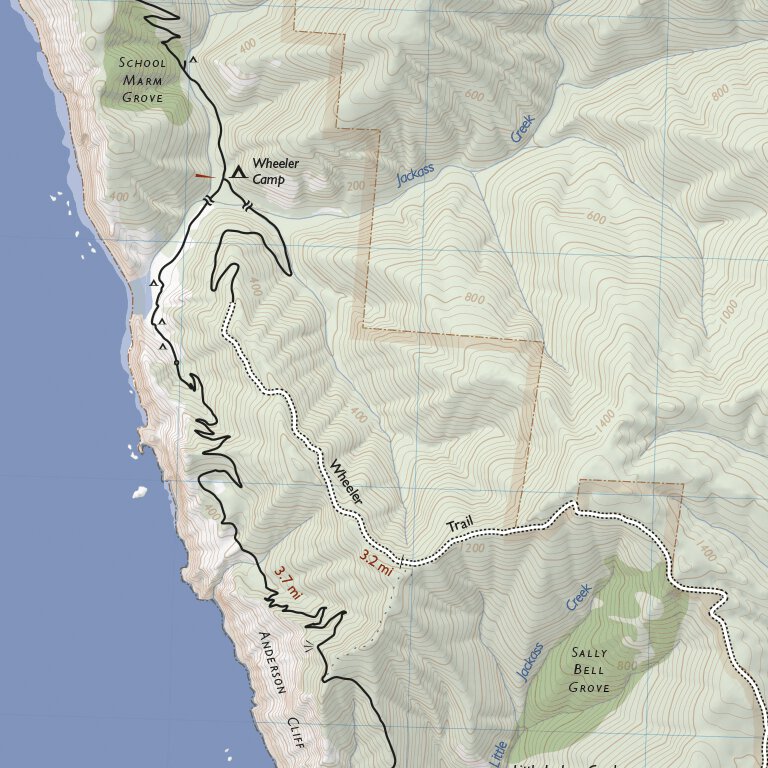 Sinkyone Wilderness State Park Map by Redwood Hikes Press | Avenza Maps