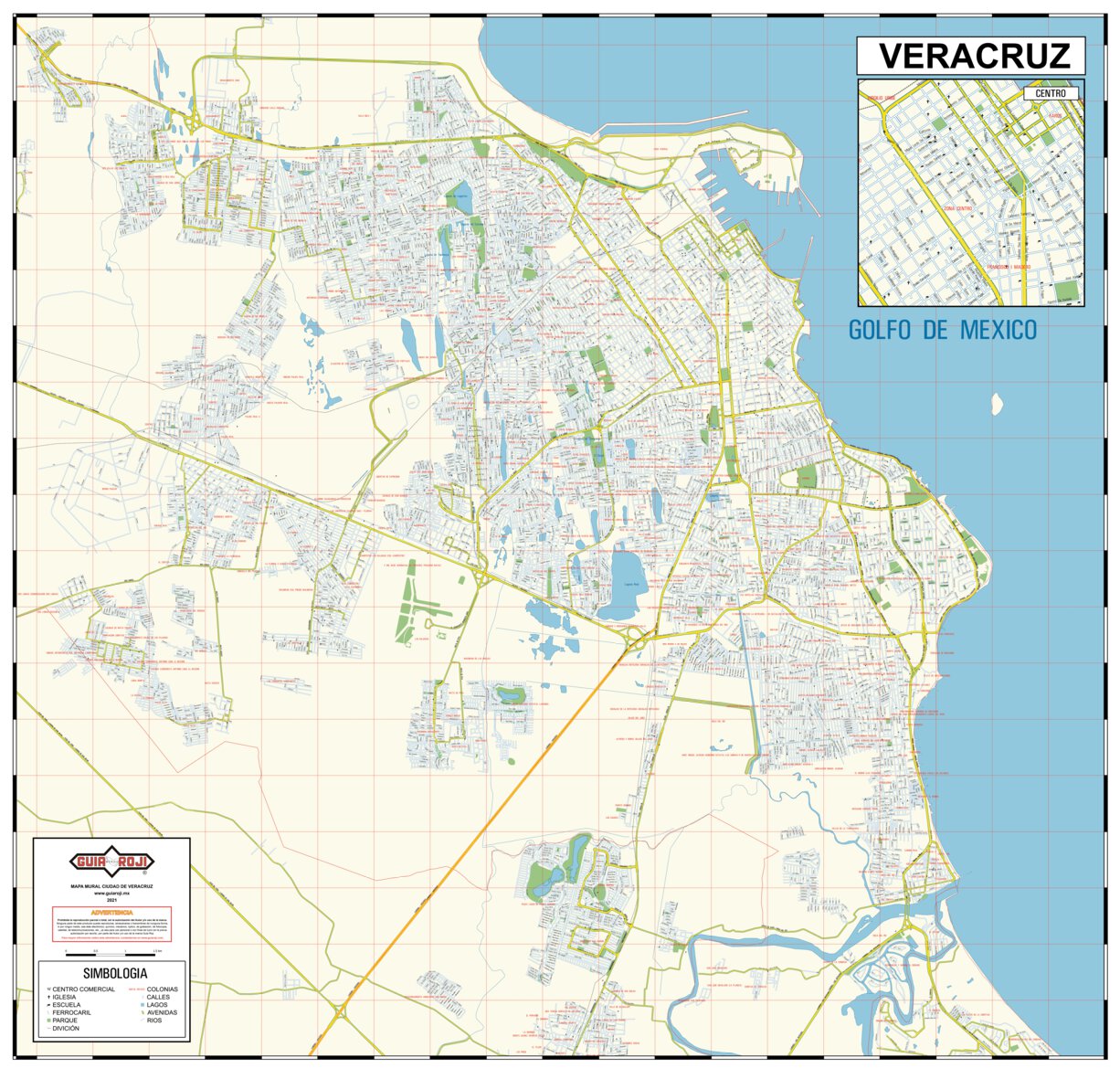 Veracruz / Zona urbana /Calles Map by Guia Roji | Avenza Maps